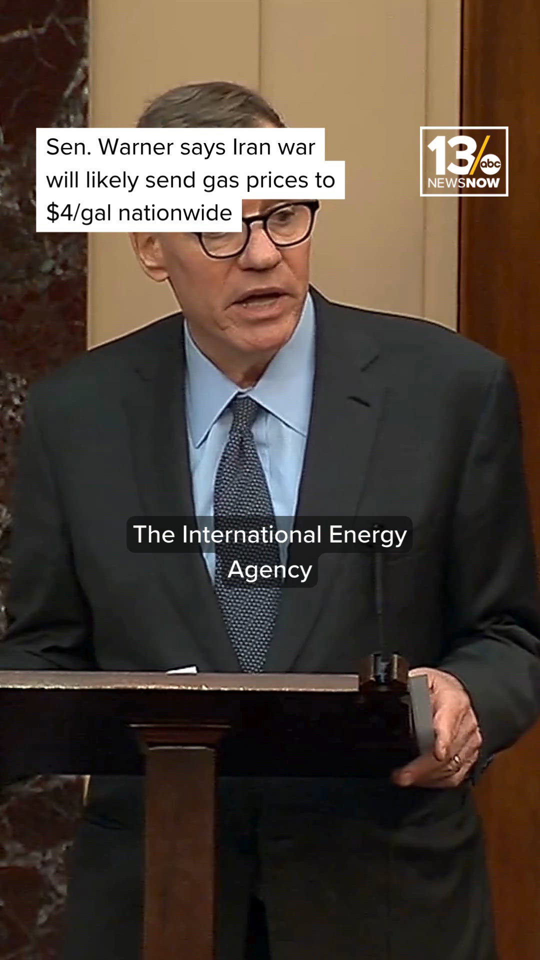 Sen. Warner says Iran war will likely send gas prices to $4 nationwide