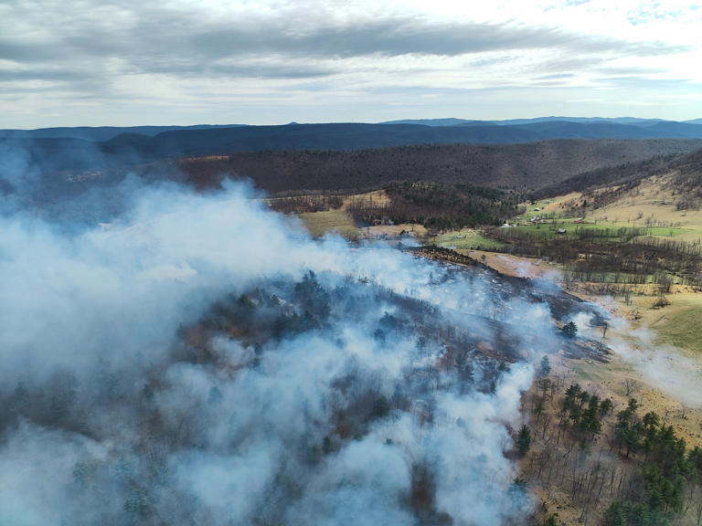 Fire crews working to contain wildfire in Pendleton County