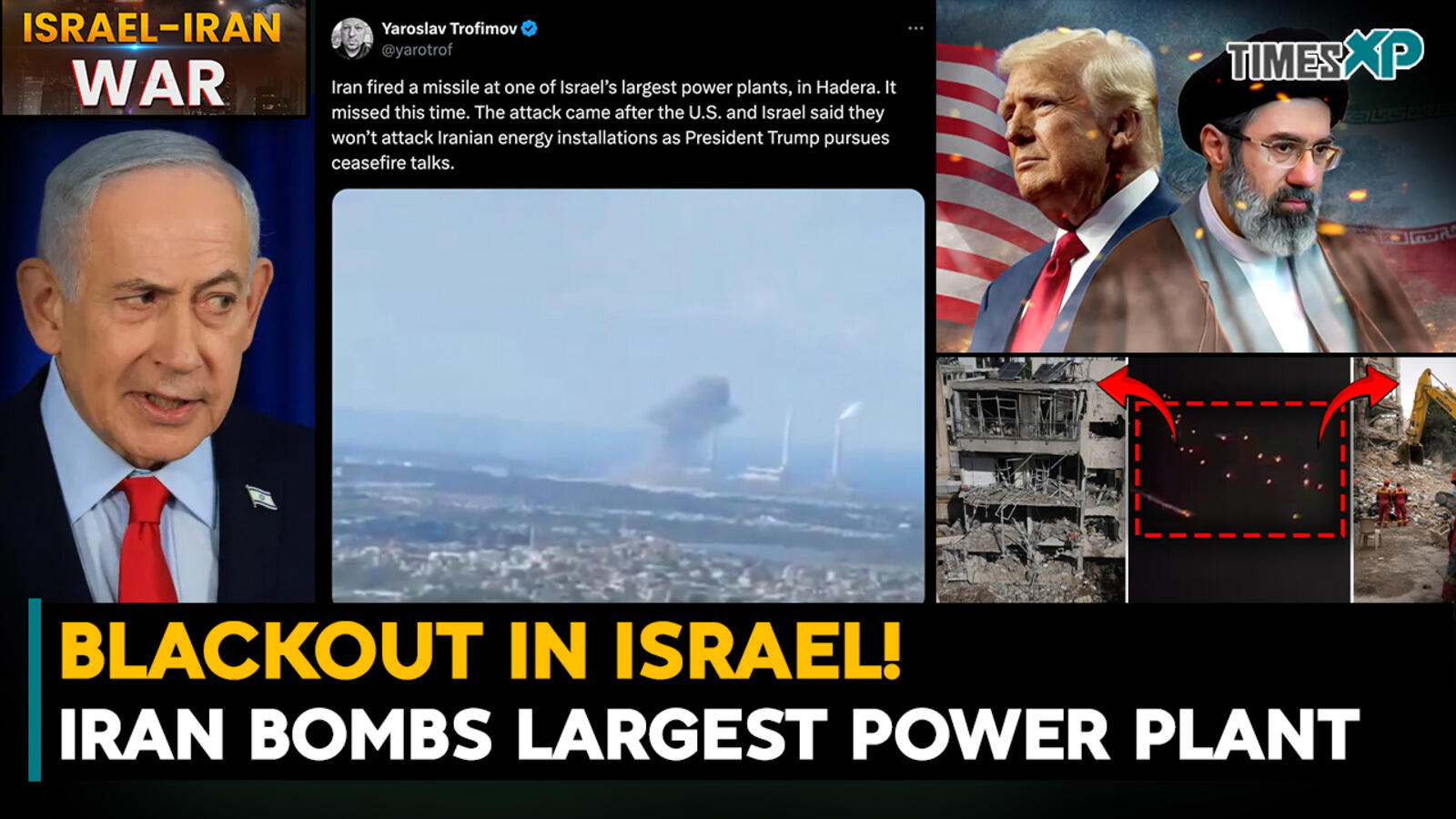 Blackout in Israel! Iran bombs largest power plant