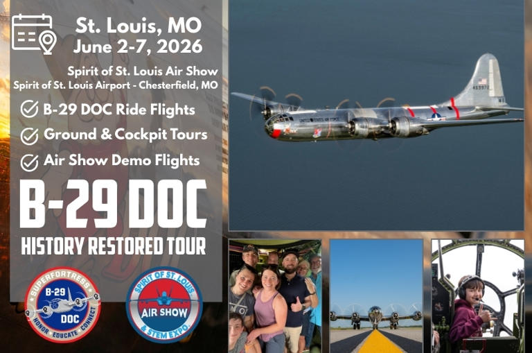 B-29 "Doc" to return to Spirit of St. Louis Air Show & STEM Expo in ...