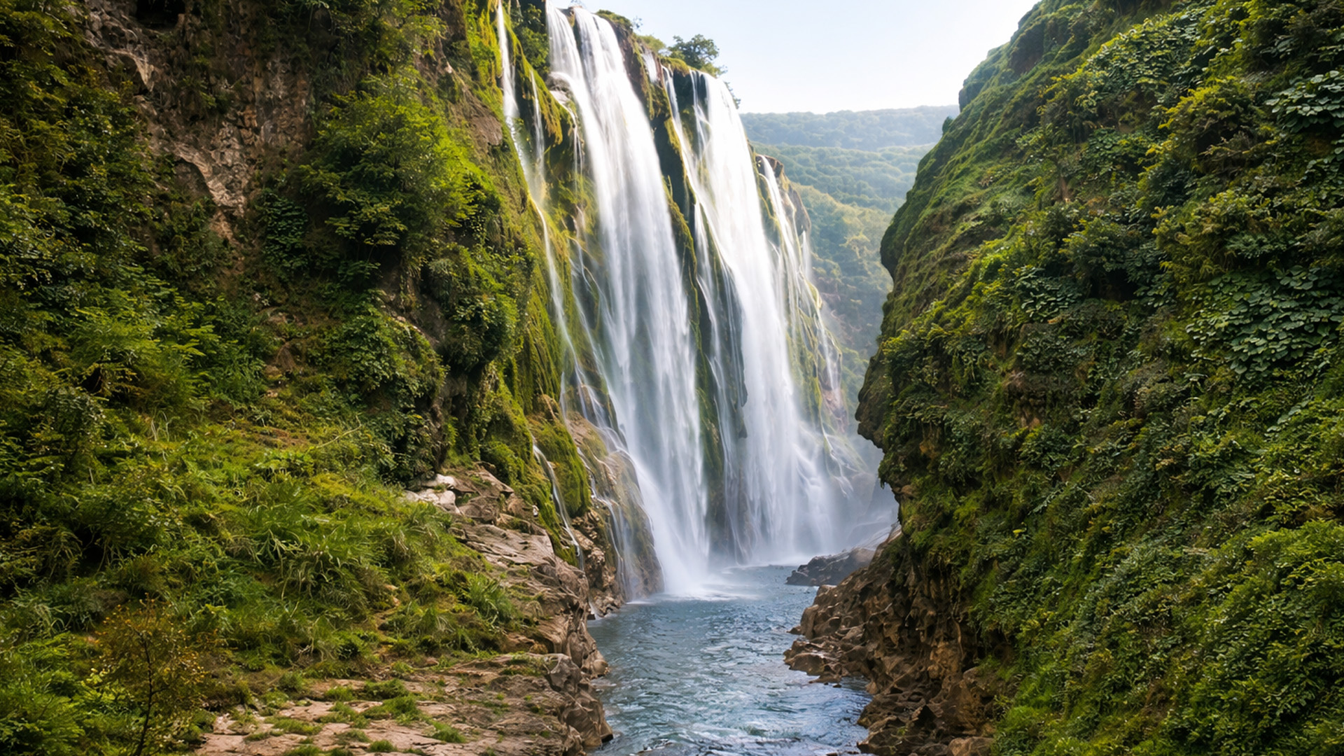 How do you reach this isolated jungle waterfall?