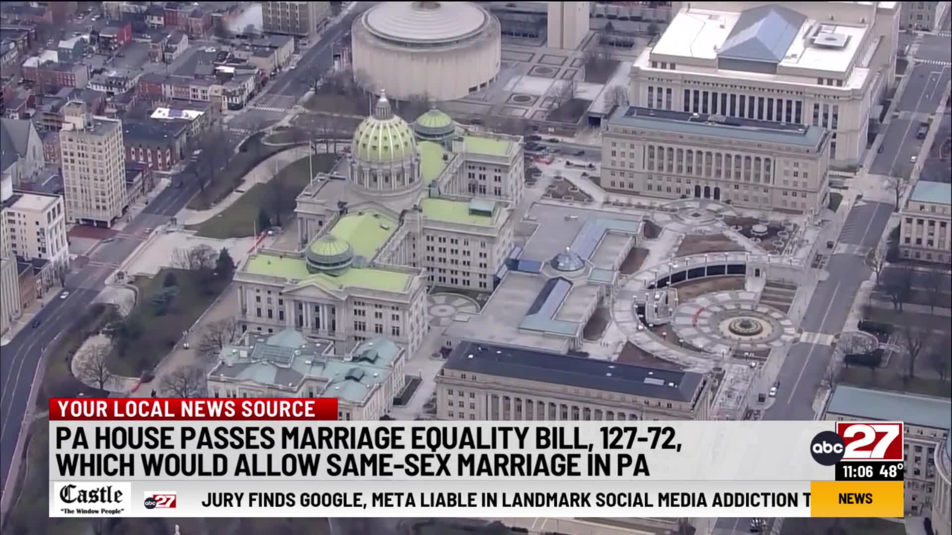 Pennsylvania House passes marriage equality legislation