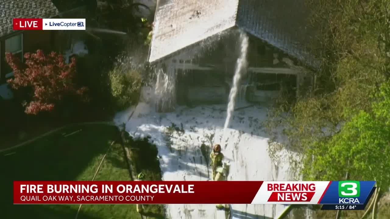 Crews attack fire that burned home in Orangevale