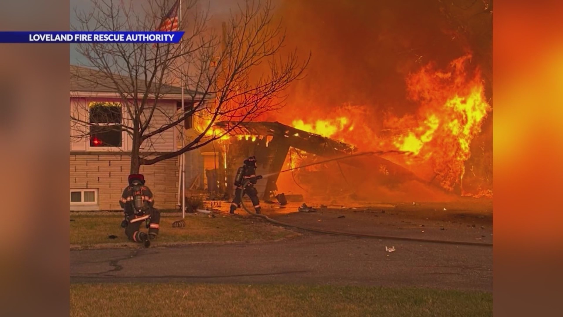 Resident describes seeing crash set his garage on fire