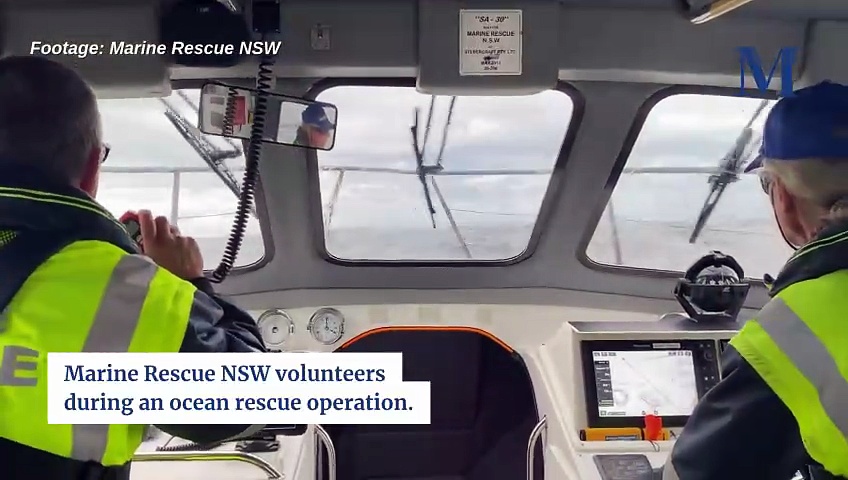Ocean rescue by Marine Rescue NSW volunteers