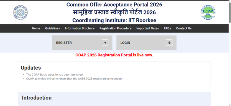 GATE COAP 2026 registration begins at coap2026.iitr.ac.in: Check steps ...