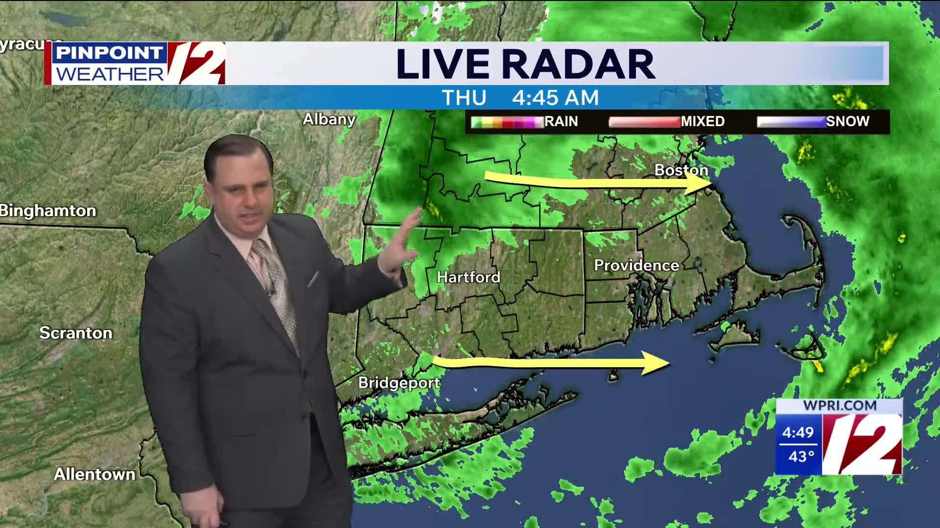 WPRI 12 weather forecast for 3/26/26: Shower then partial clearing ...