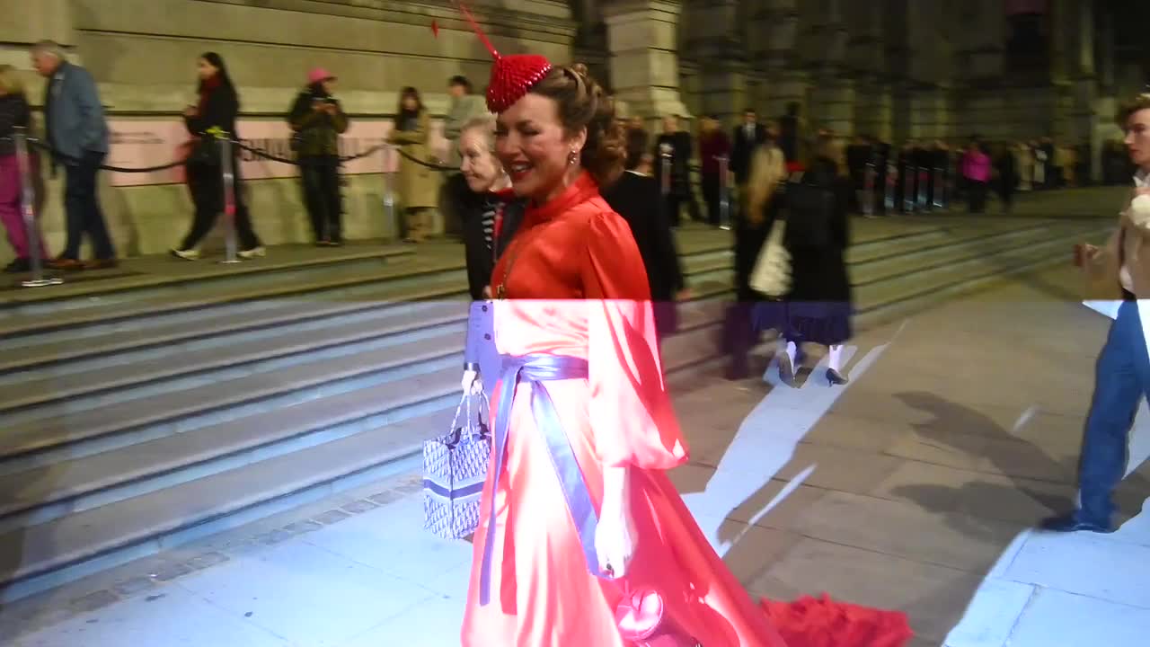 Lady Martha Sitwell enters the privateview of the new Schiaparelli ...
