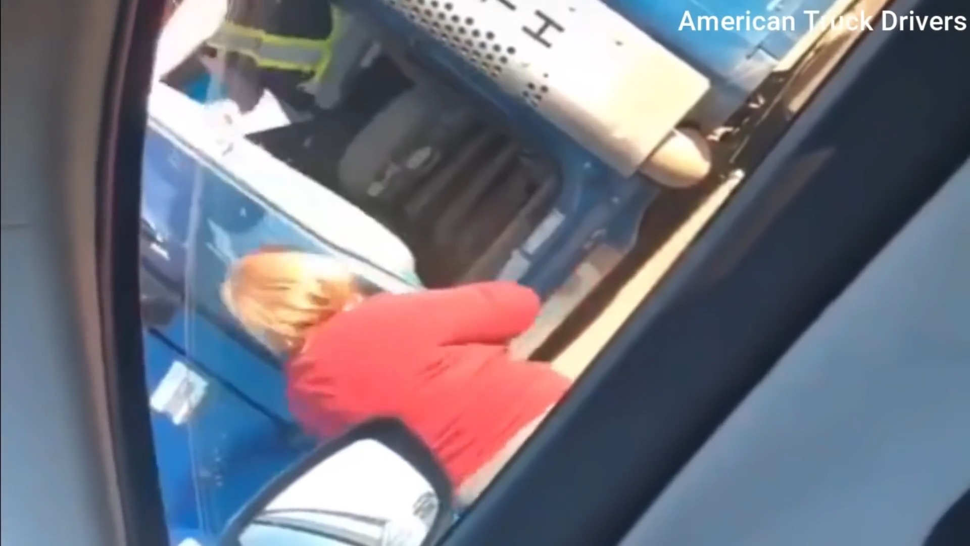 Rage-filled Karen slams a truck driver’s door - then it smacks her ...