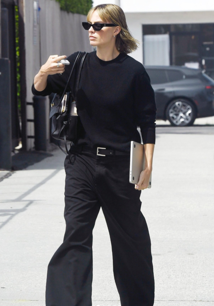 Margot Robbie's all-black look sparks celebrity spring trends around ...