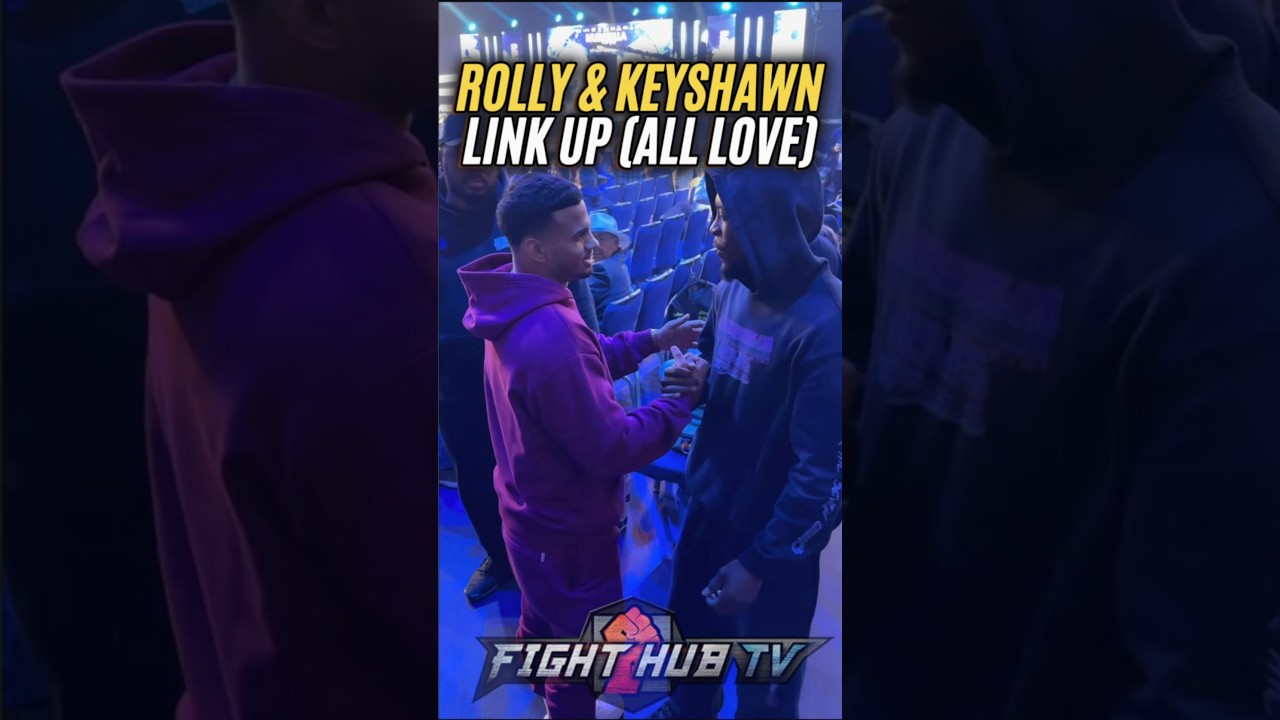 Rolly Romero confronts Keyshawn Davis during intense fight night event