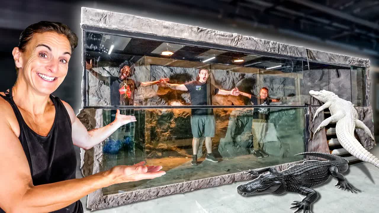 Inside the new alligator habitat - water depth space and structure