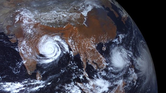 A rare triple cyclone event was just seen from space - watch it here