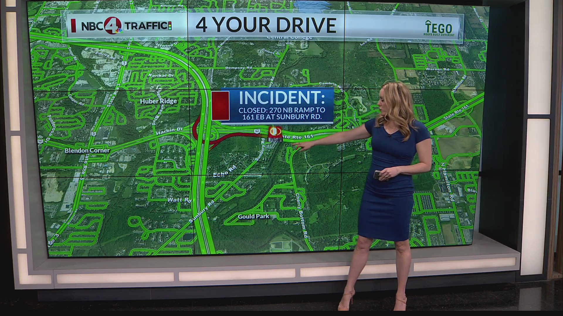270 ramps to 161 EB on the northeast side closed