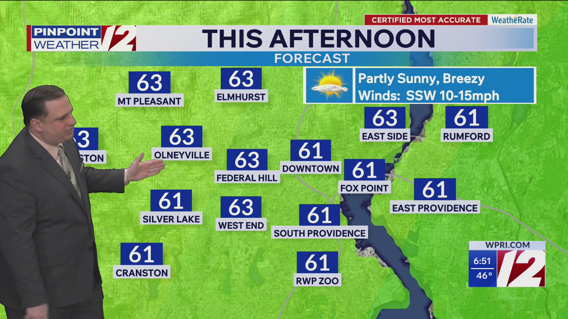 WPRI 12 weather forecast for 3/26/26: Showers to partial sun today, milder