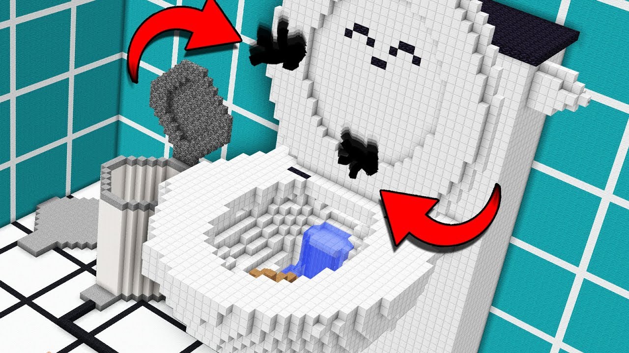 Minecraft but I get flushed down a giant working toilet