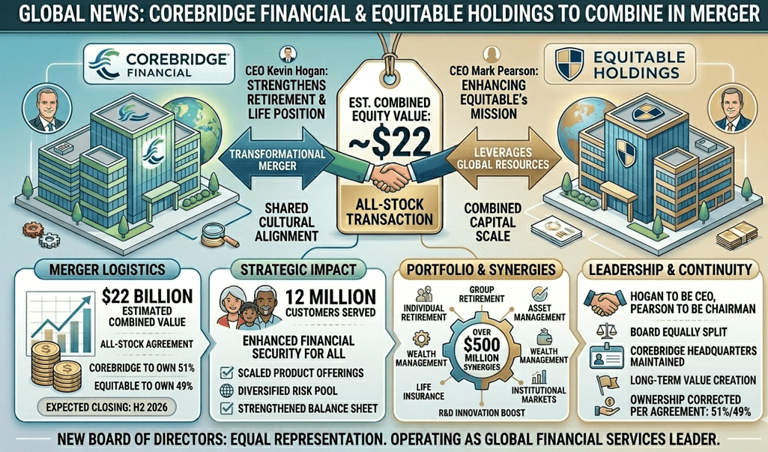 Infographic: Corebridge and Equitable set 51/49 ownership split in ...