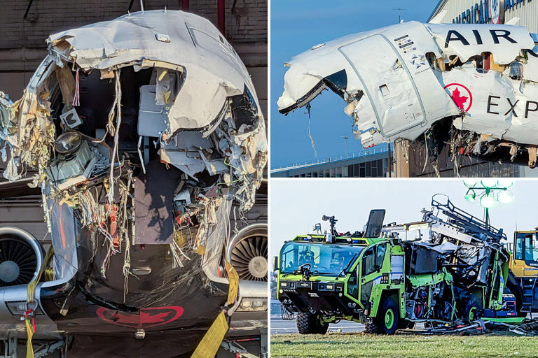 Shocking closeup images show devastating destruction to Air Canada ...