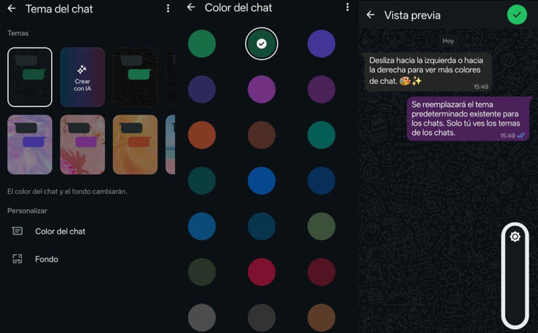 Truco para cambiar el color de los chats de WhatsApp