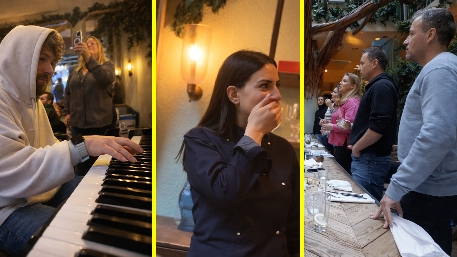 A whole opera group joins me in a restaurant