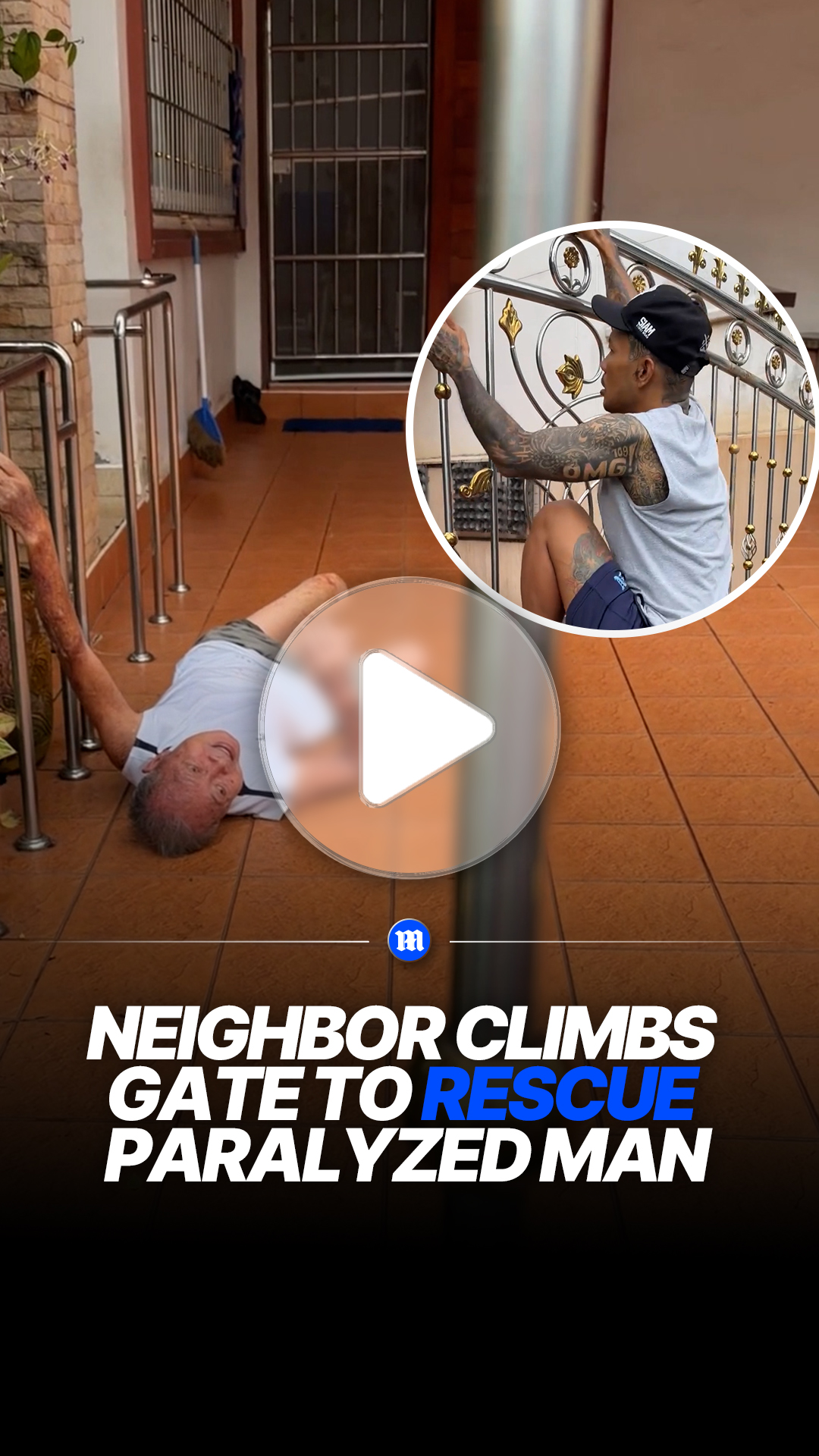 Neighbor helps paralyzed elderly man after collapse
