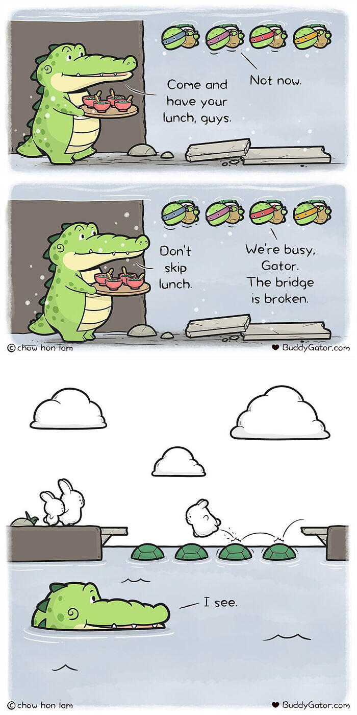31 adorable comics about Buddy Gator and his friends