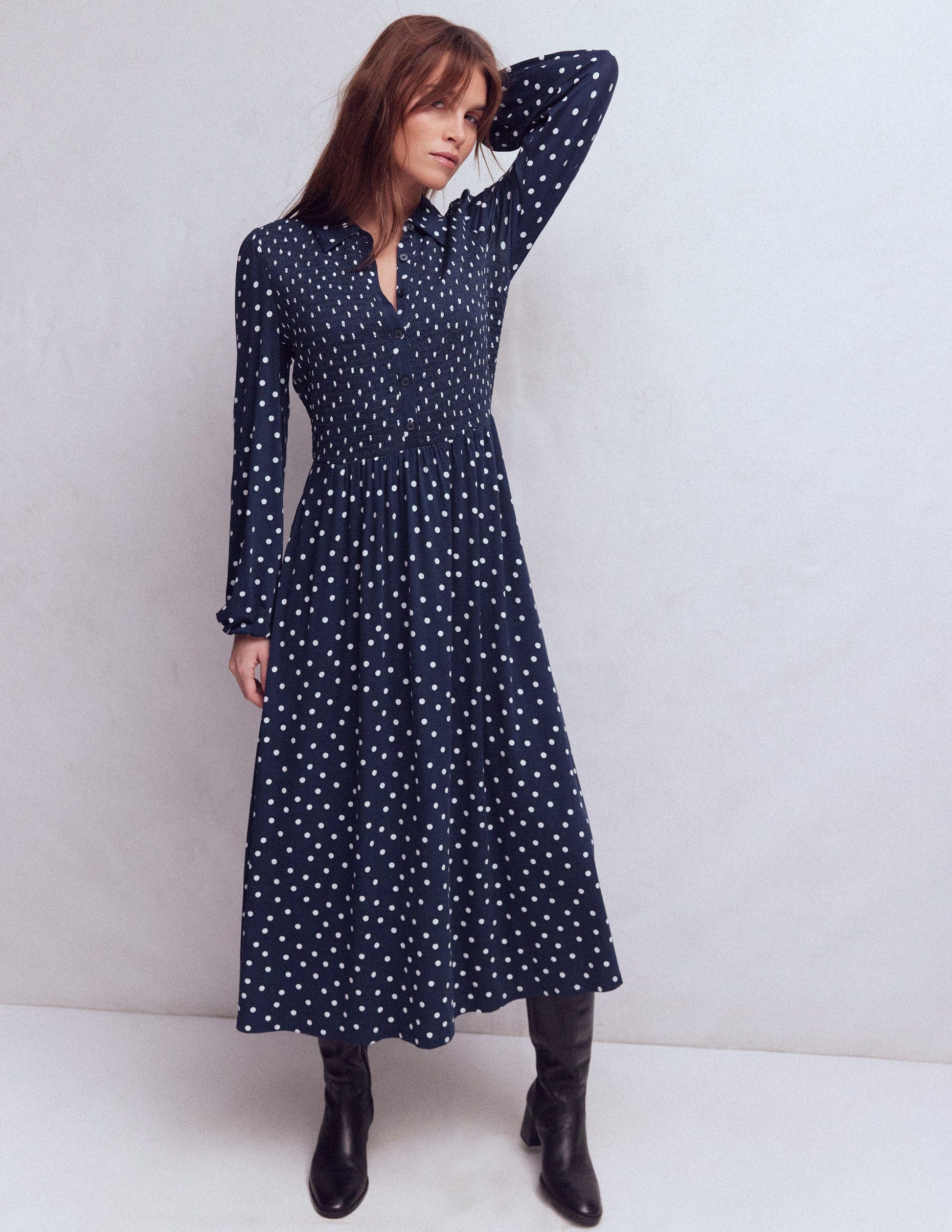 Boden’s classic dress looks like a Princess of Wales polka dot style ...