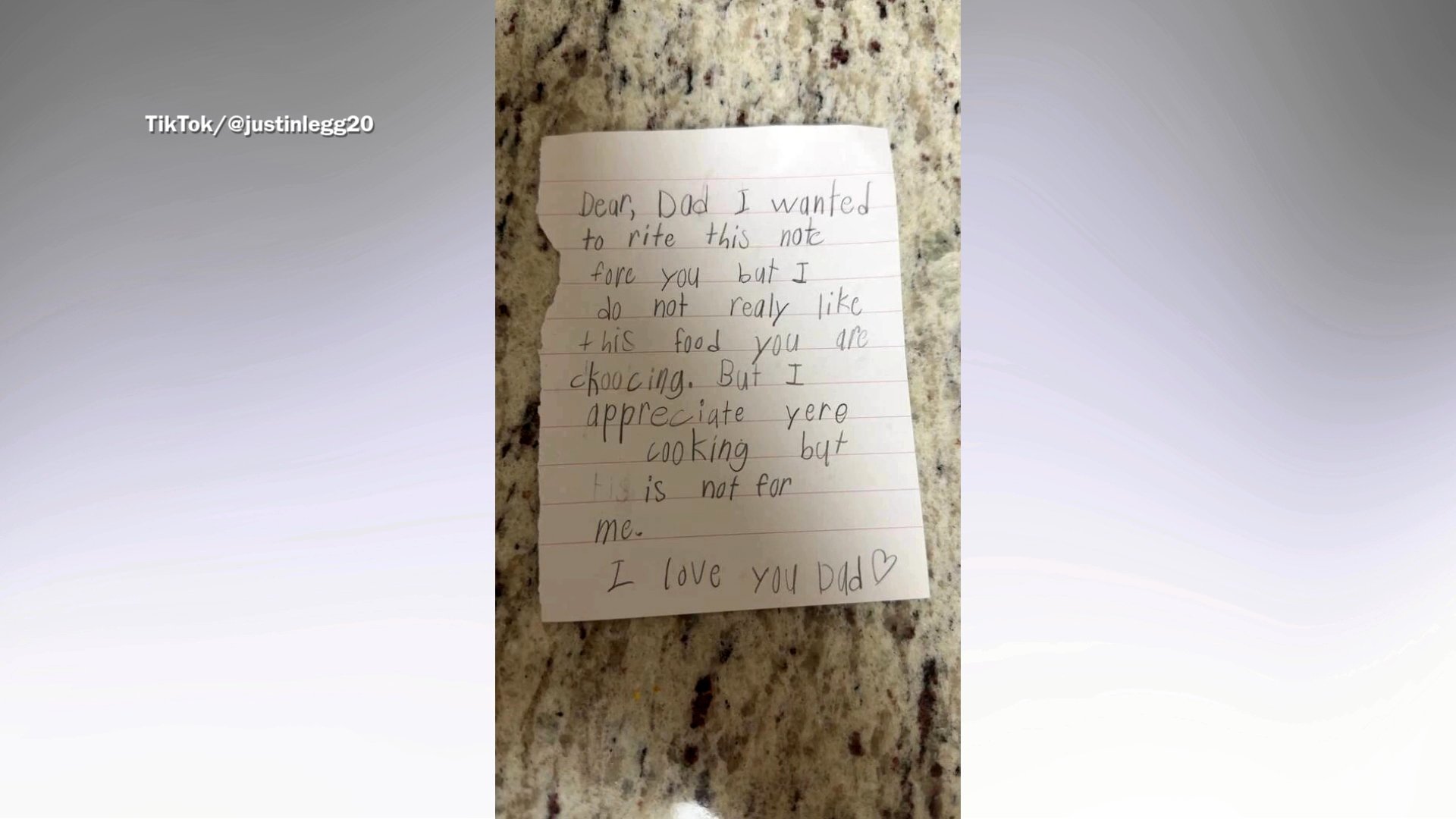 Dad tells daughter he’s making dinner—then he finds her note