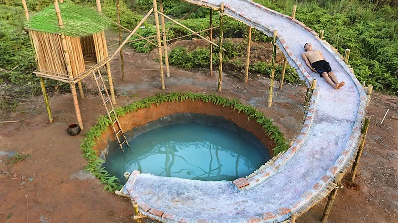 Discover my underground pool water slide design 🏊‍♂️