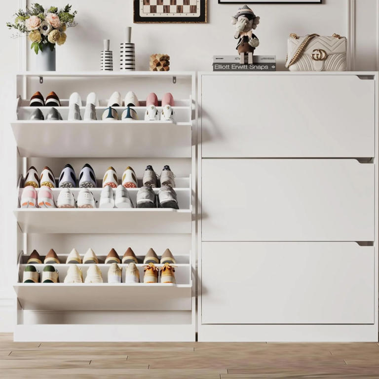 Walmart's 3-tier shoe cabinet: Stylish storage for $102 in 7 colors