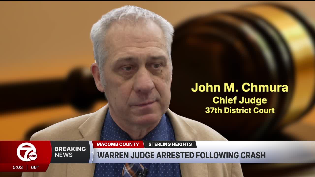 Warren judge arrested following a crash in Sterling Heights