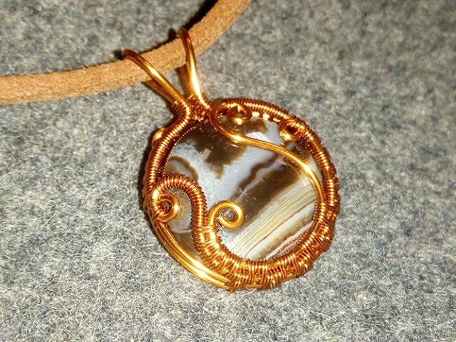 Pendants with large stones without holes - DIY wire jewelry 42