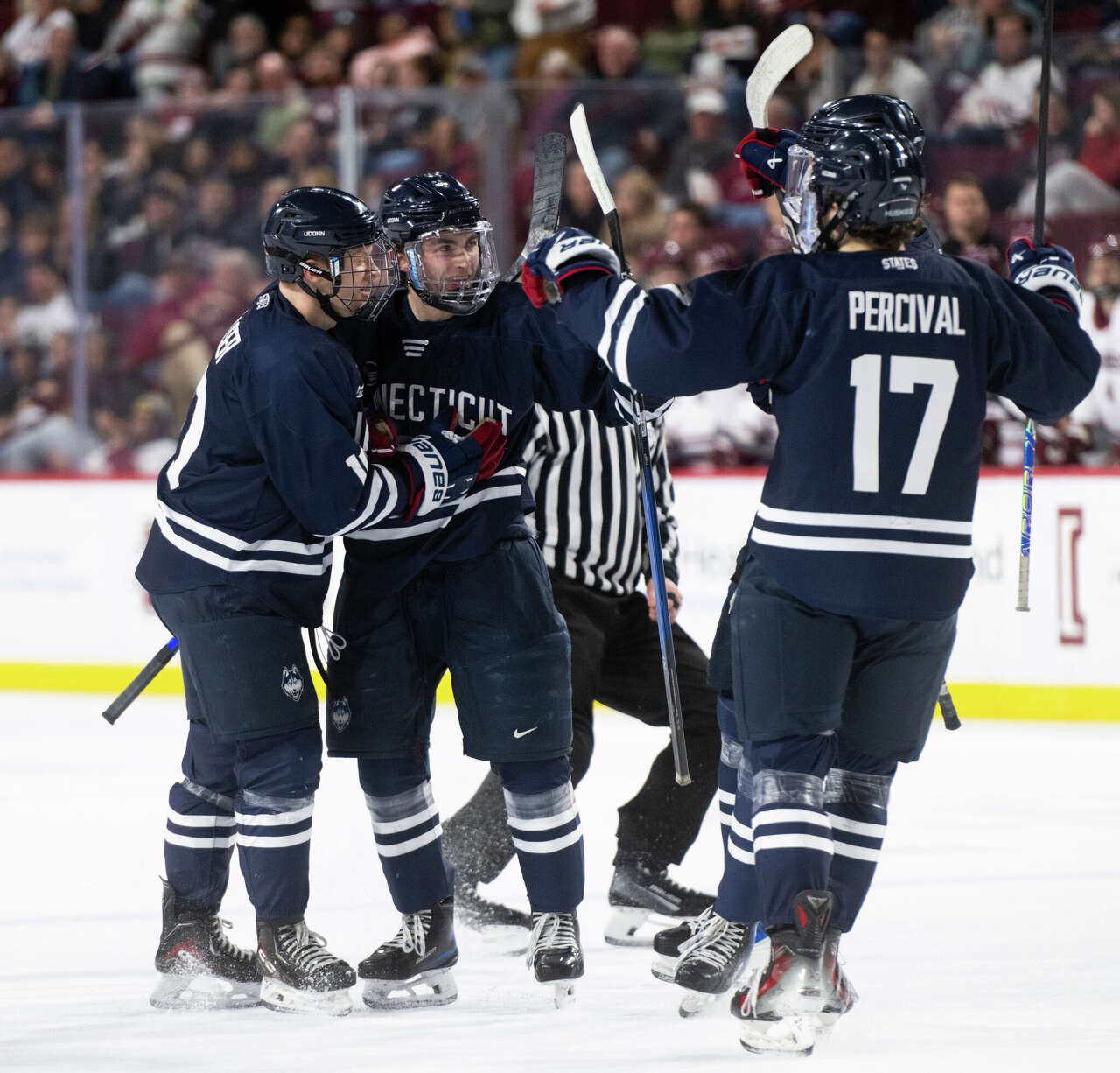 Broken plexiglass at NCAA hockey tournament delays start of UConn ...