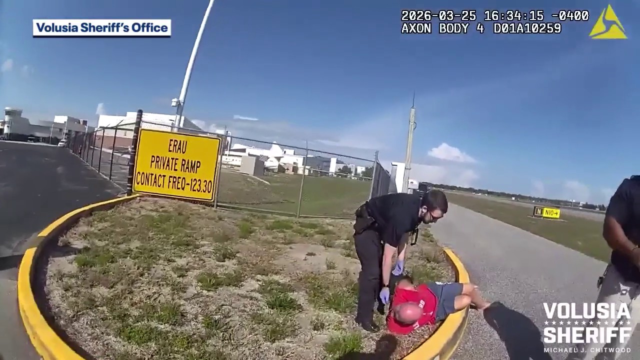 Bodycam: Florida man hits gate, drives onto tarmac, tries to board planes