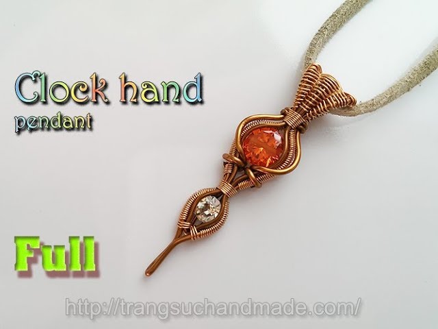 Pendant inspired by the clock hands with stones without holes - full ...