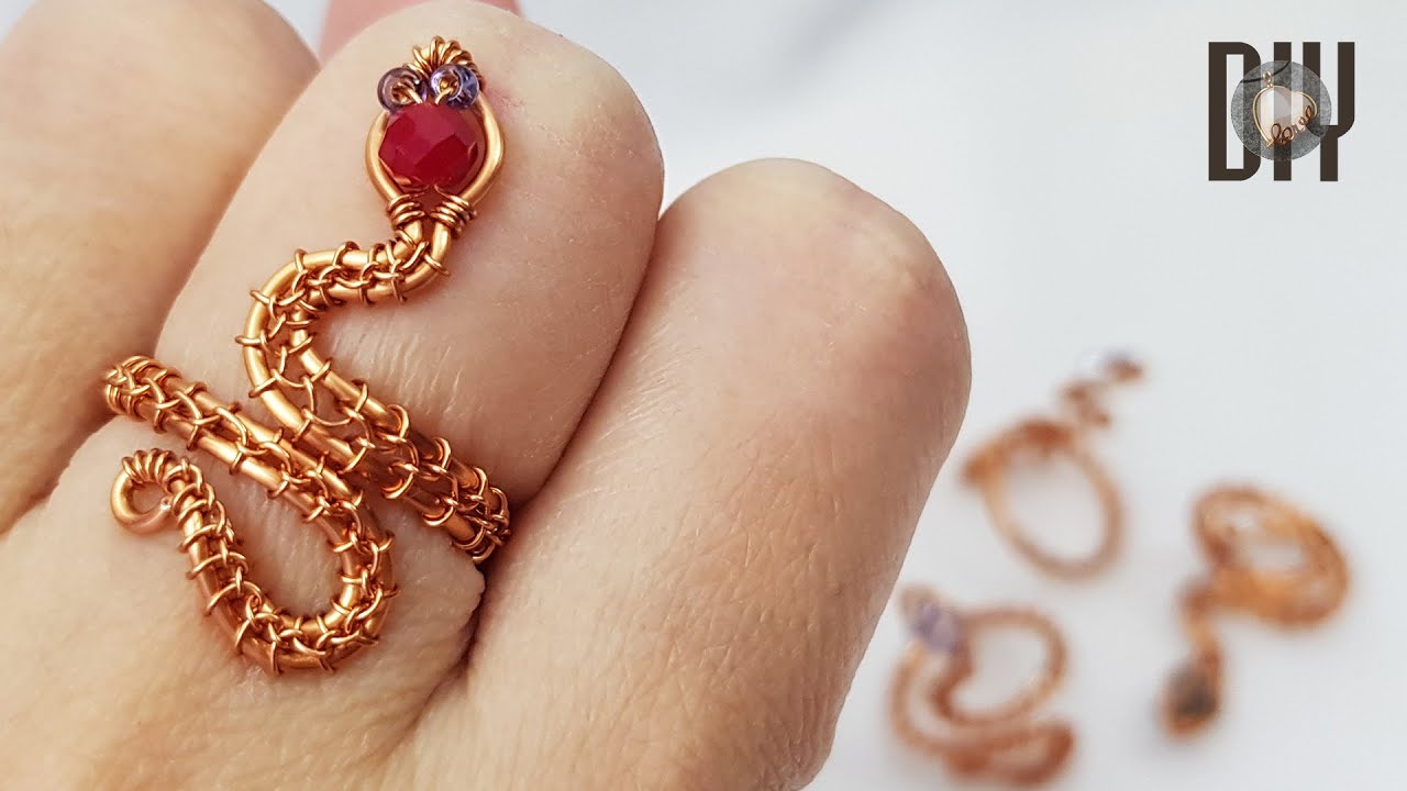 Snake ring | Crystal | Small spherical stone with holes | How to make ...