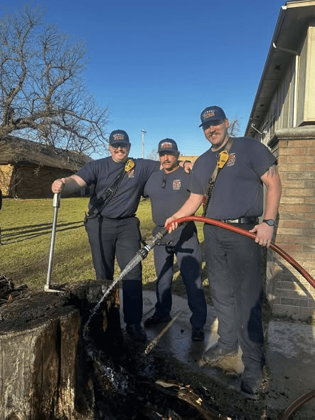 Bethany FD responds to stump fire cause by discarded cigarette