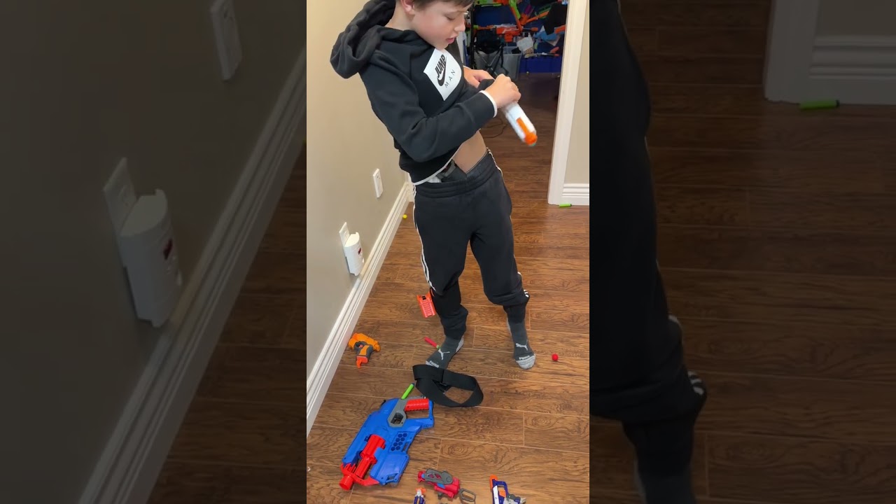 How many NERF GUNS can he carry?