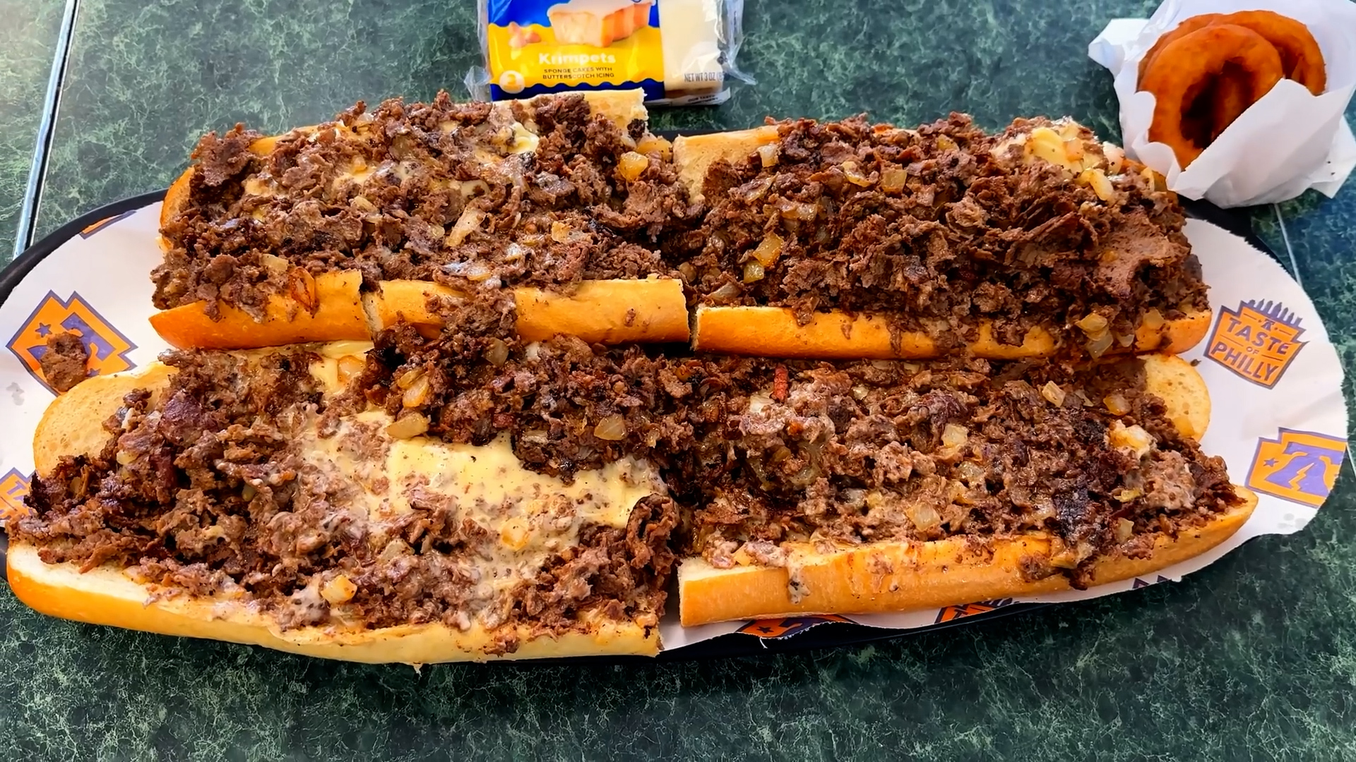 I doubled this giant cheesesteak challenge