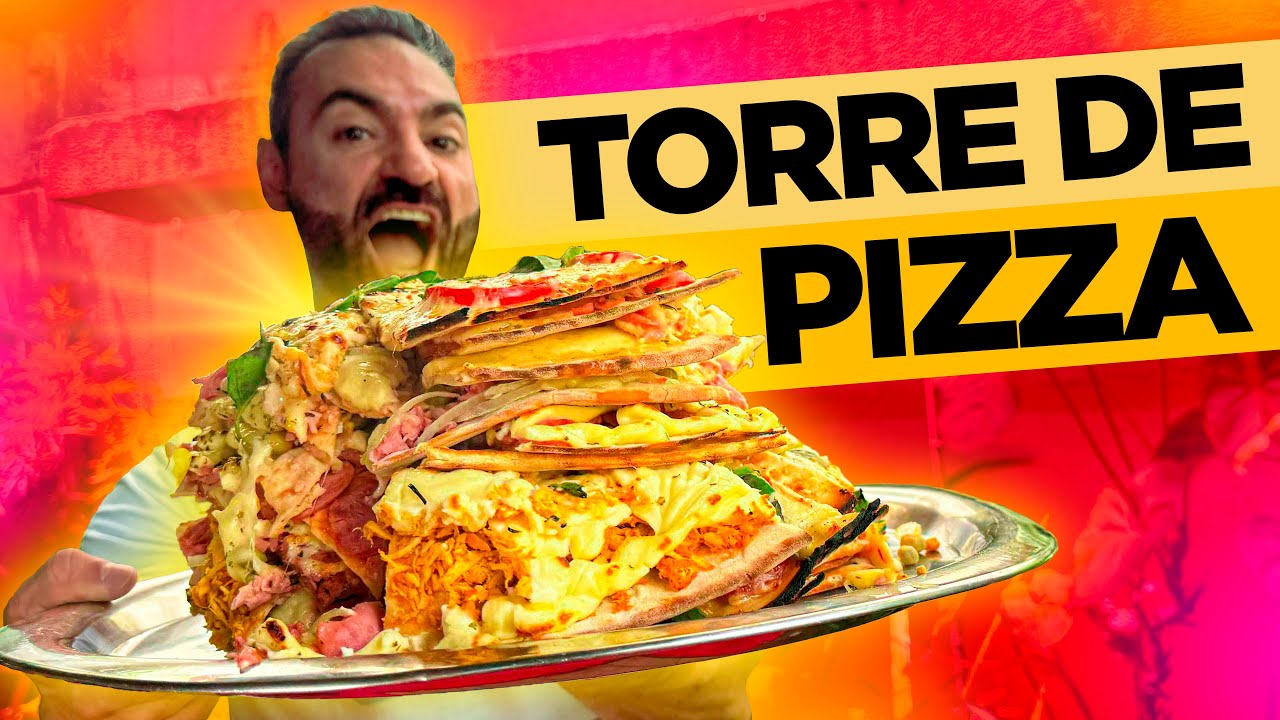 I tackled a 10,000-calorie pizza tower!