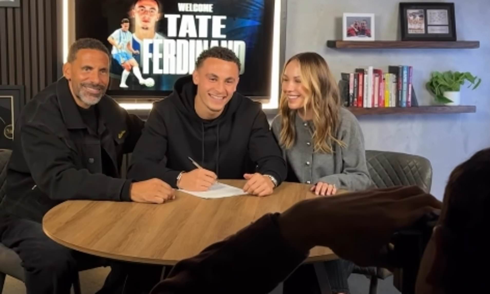 Rio Ferdinand supports son Tate, 19, as the teen signs for a talent ...