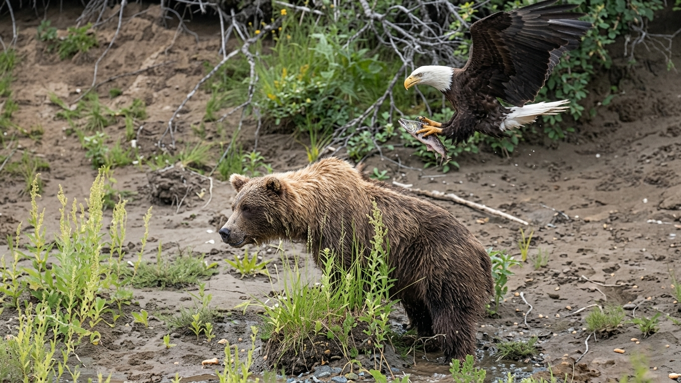 Watch what happens when an eagle hits a bear