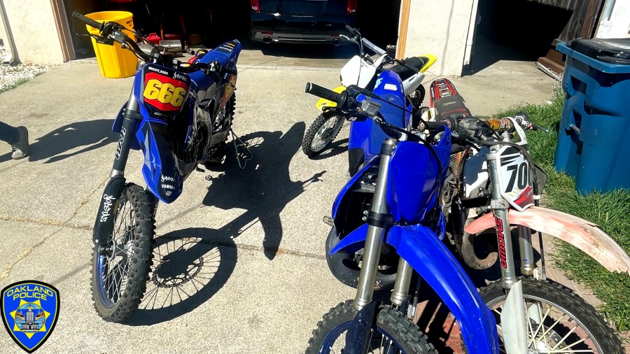 Dog run over as dirt bikers flee through Oakland