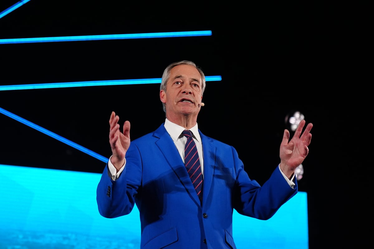 Farage says two-party politics has 'broken Britain' in local election pitch