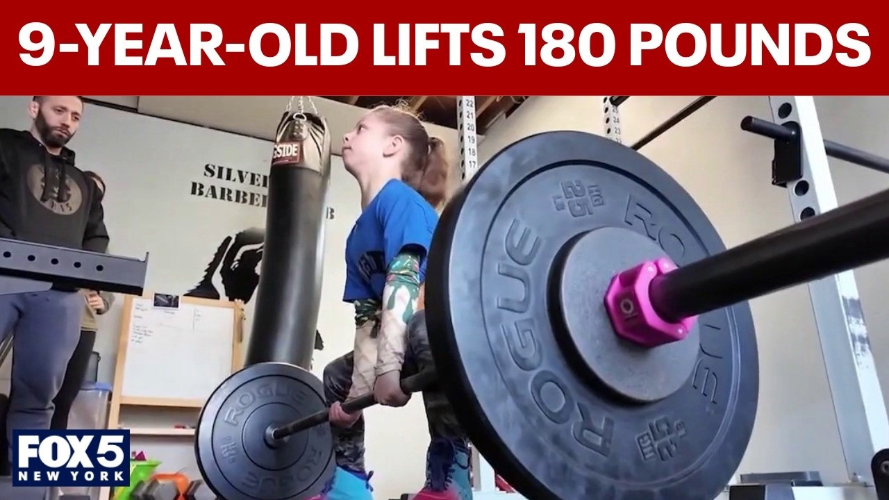 9-year-old girl deadlifts 180 pounds