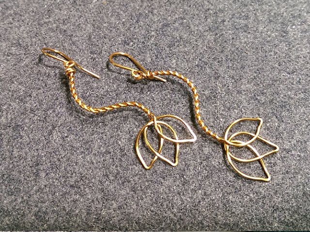 Lotus earrings - How to make wire jewelry 190