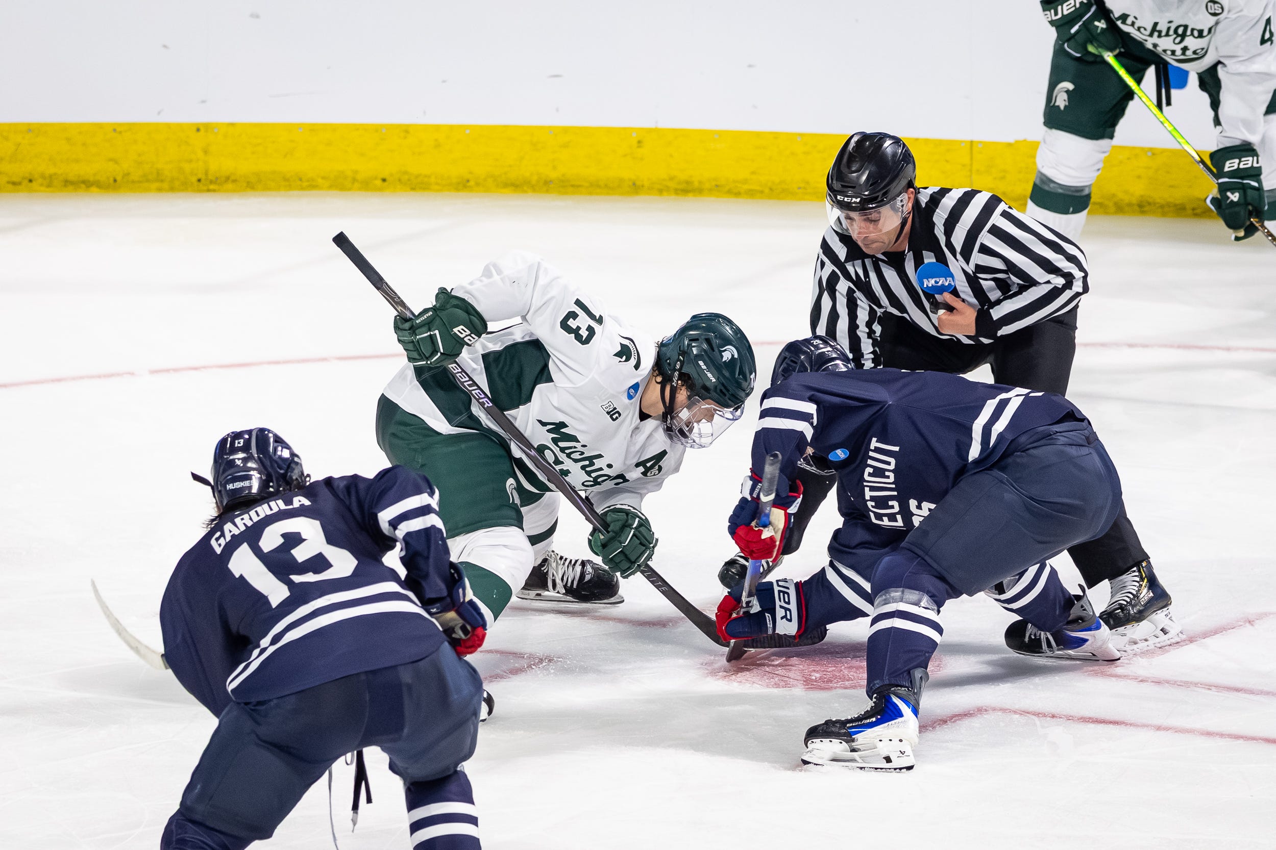 MSU hockey's three four-year players — Basgall, Russell and Shoudy ...