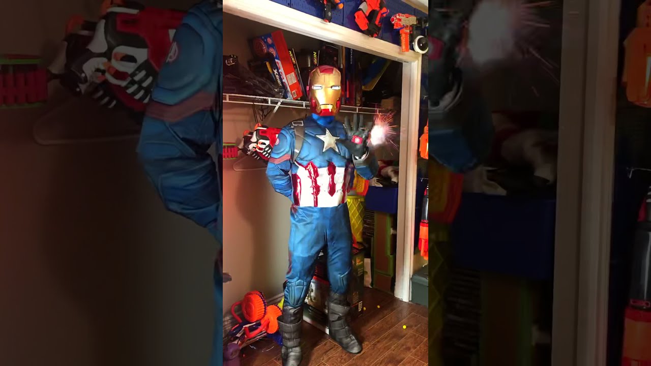 Nerf superhero war: Iron Man vs Danny Gun #shorts