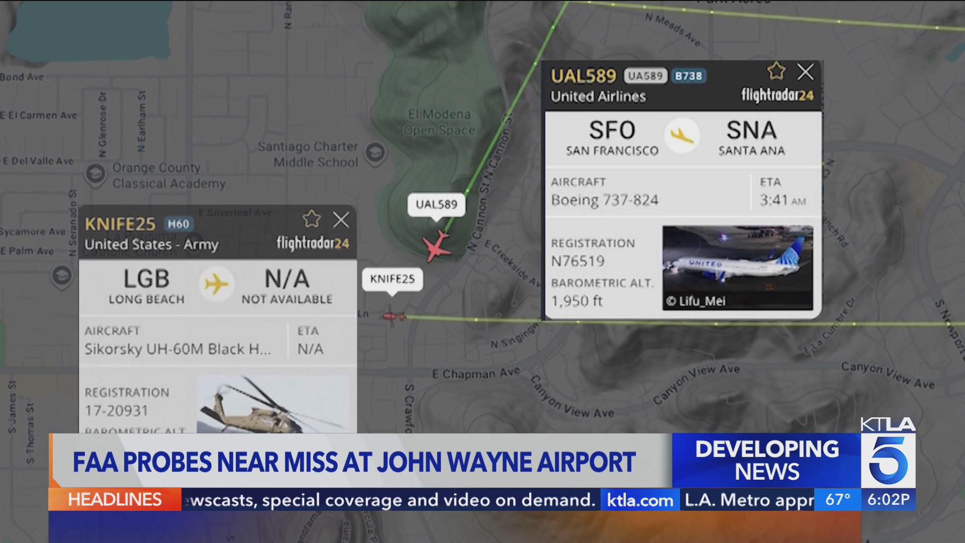 FAA investigates close call between Black Hawk helicpoter and United ...