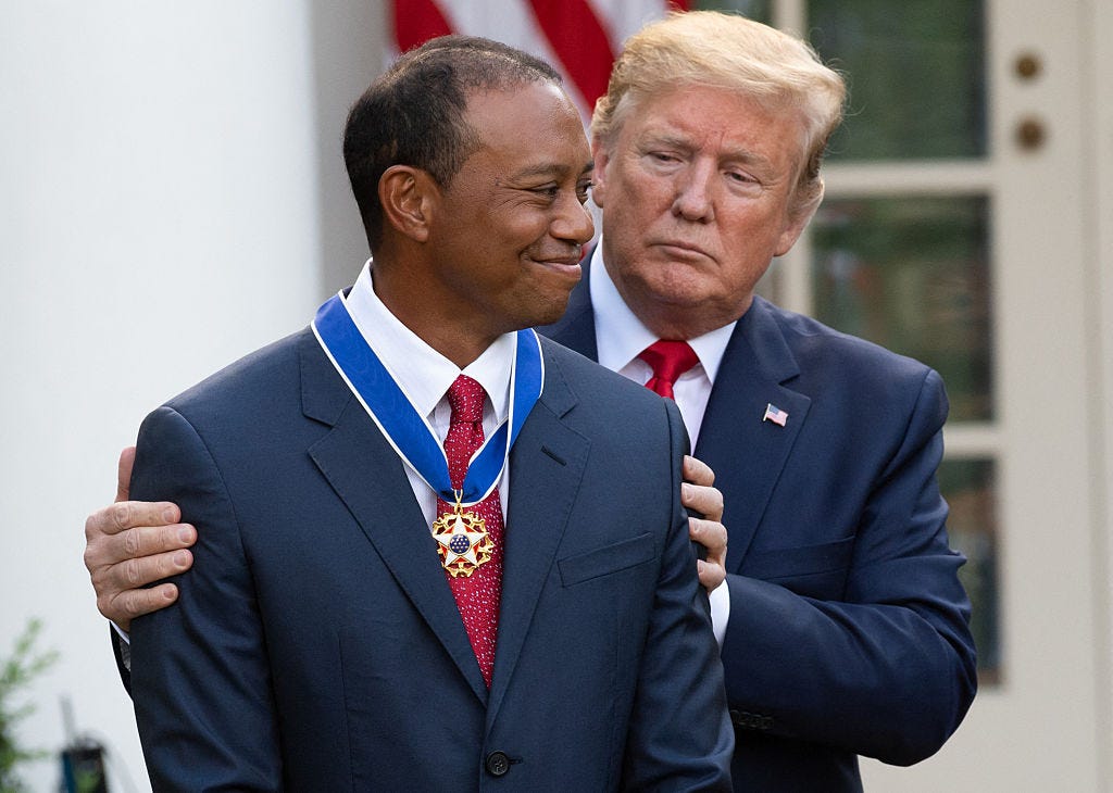 Tiger Woods registers for US Senior Open after Trump's Masters claim